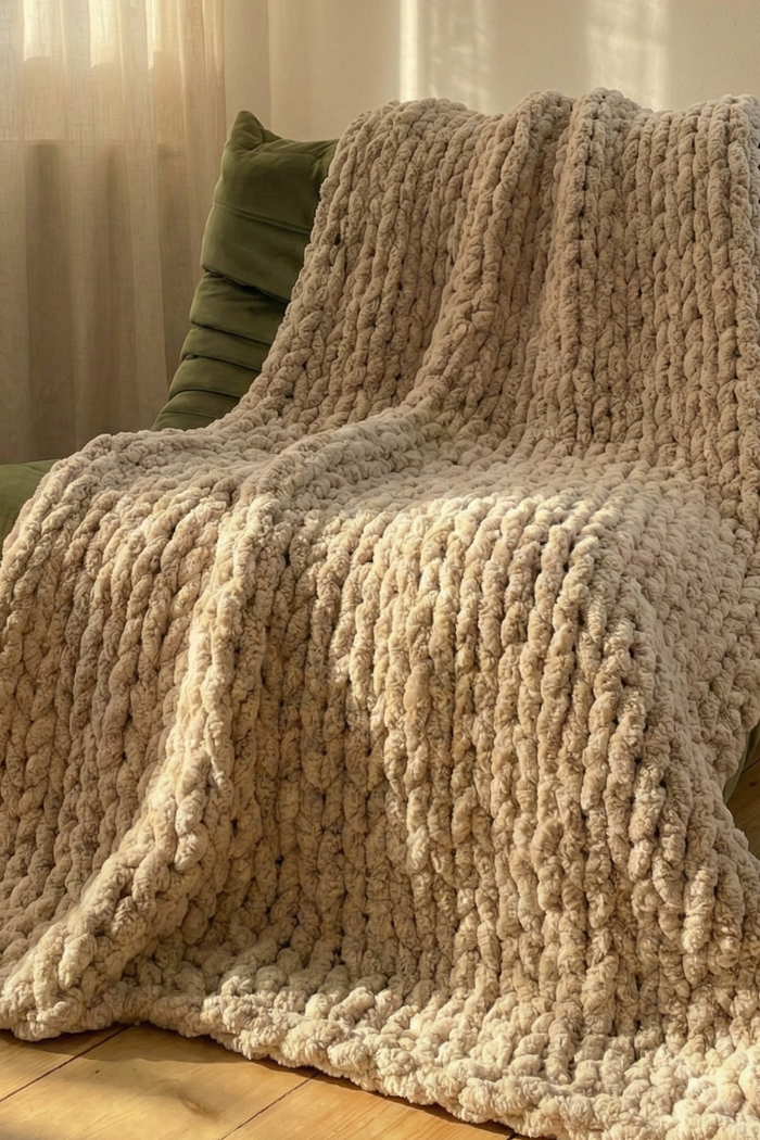DIY Chunky Blanket & Cushion Knit Kits - How To DIY Your Own – Having A ...