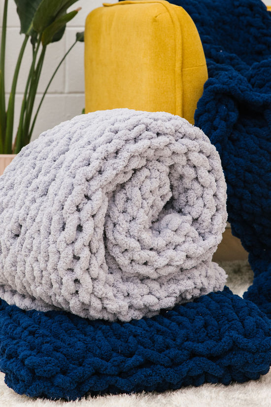DIY Chunky Blanket & Cushion Knit Kits - How To DIY Your Own – Having A ...